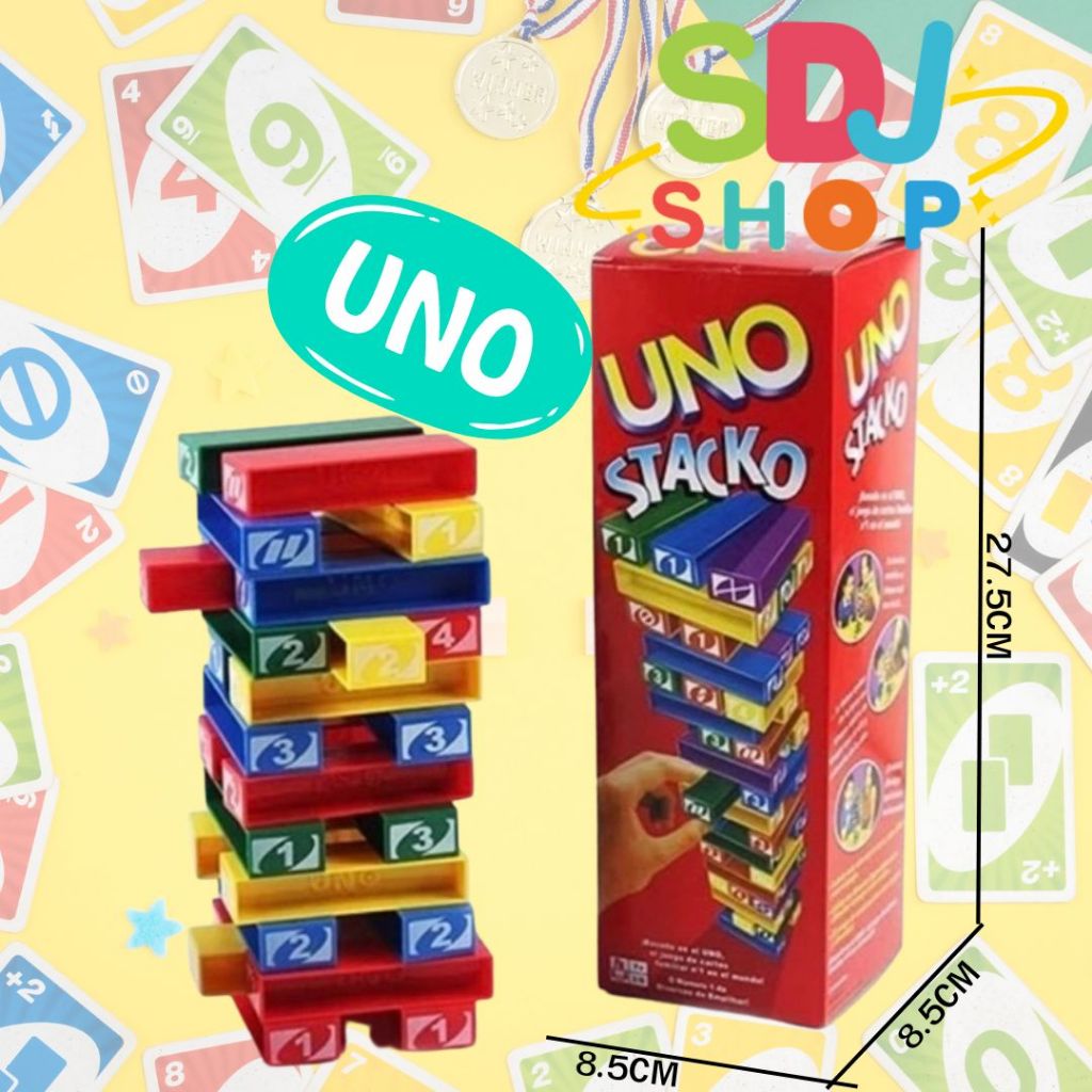 Building Blocks Collapsed Toys Family Games Numbers Assembled CARD GAME ...