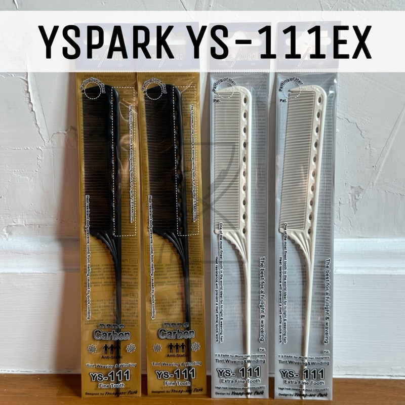 YS Park YS-111EX Fine Tooth Tail Comb (220mm) Plastic Divided Set Hair ...