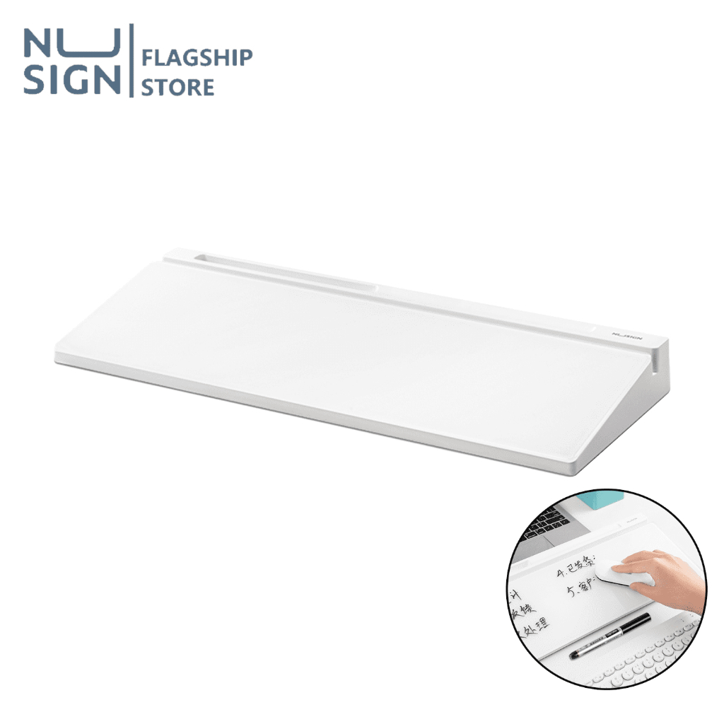 Nusign Whiteboard Desktop Glass With Storage Compartment Organize Your ...