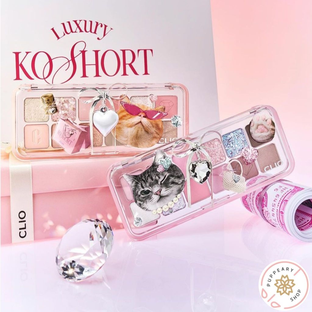 CLIO PRO EYE PALETTE AIR LUXURY KOSHORT EDITION Pallete Cat+Sticker ...