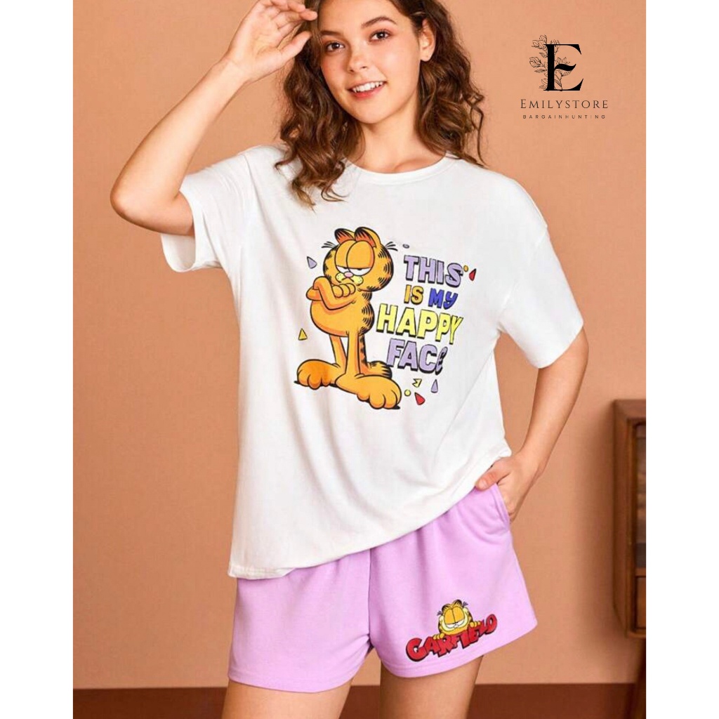 GARFIELD ROMWE Collection Turbulent Orange Cat Set Shirt + Pants Cute ...