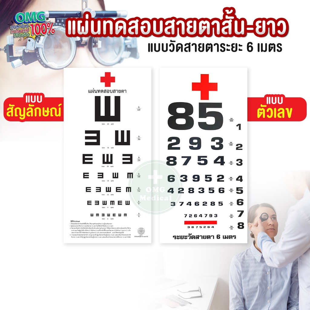 E-Chart Myopia-Long Test Strips Eyesight 6 Meters Distance Standard ...