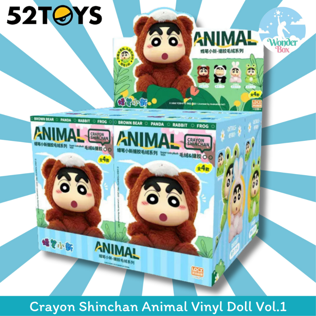 52Toys Crayon Shinchan Animal Vinyl Doll Vol.1 Random Box Cute Collo ...