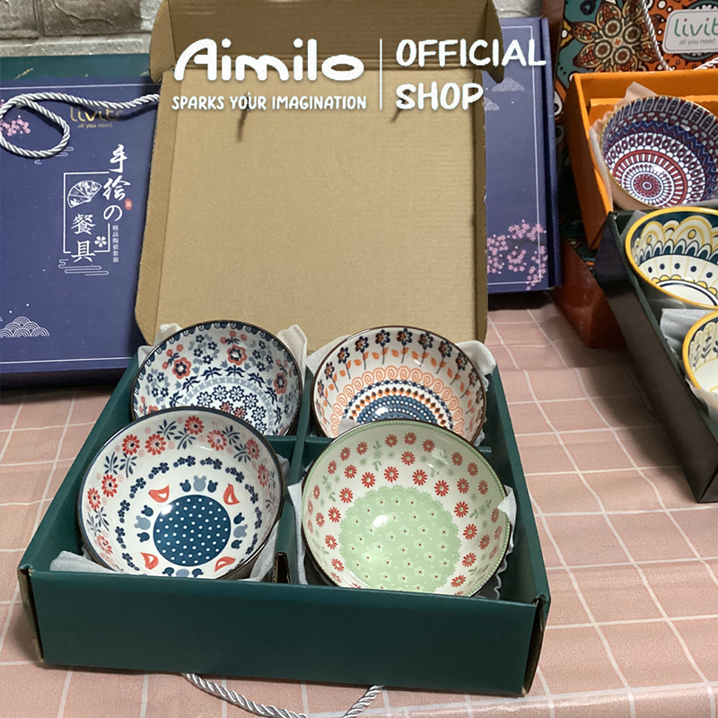 Aimilo shop A Set Of 4.5 Inches Wide Ceramic Cups Multiple Patterns ...