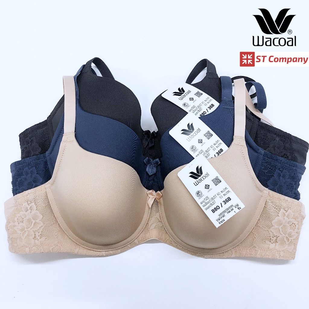 Wacoal Basic Bra Model WB9925 Seamless Breast With Thin Sponge Lining Frame 2 Hooks side fit ...