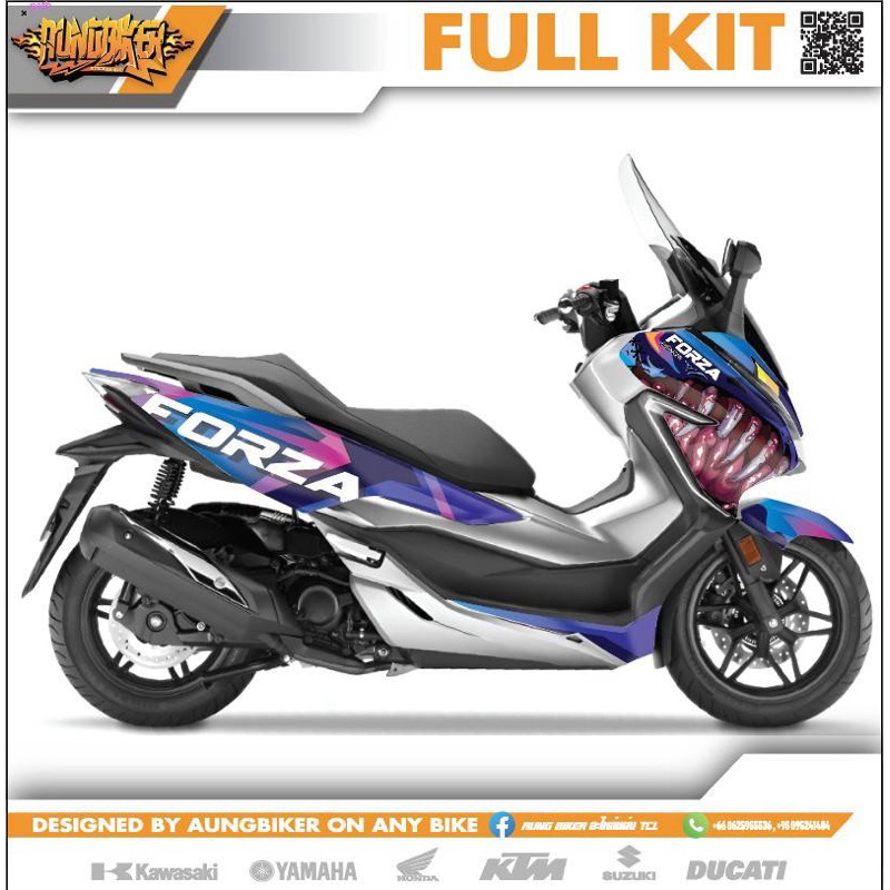 Honda Forza 350 Sticker Around The Car Venom Pattern | Shopee Malaysia