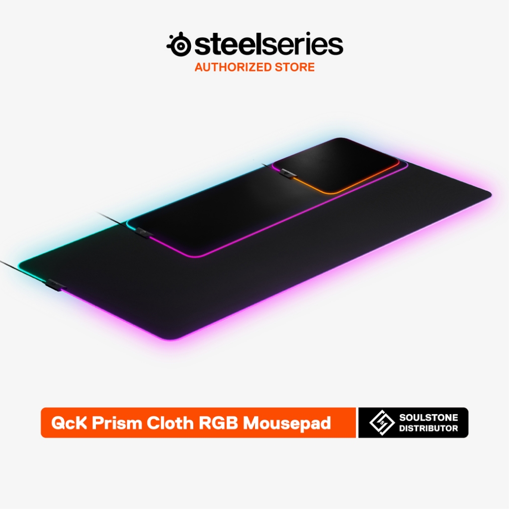 SteelSeries QcK Prism cloth Gaming Mousepad RGB Light Control Mouse Pad ...