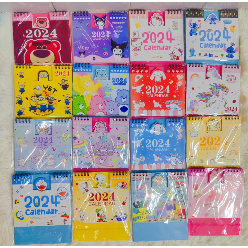 SANRIO Cartoon Desk Calendar 2024 Desktop Year 2567 Cute Pattern Table ...