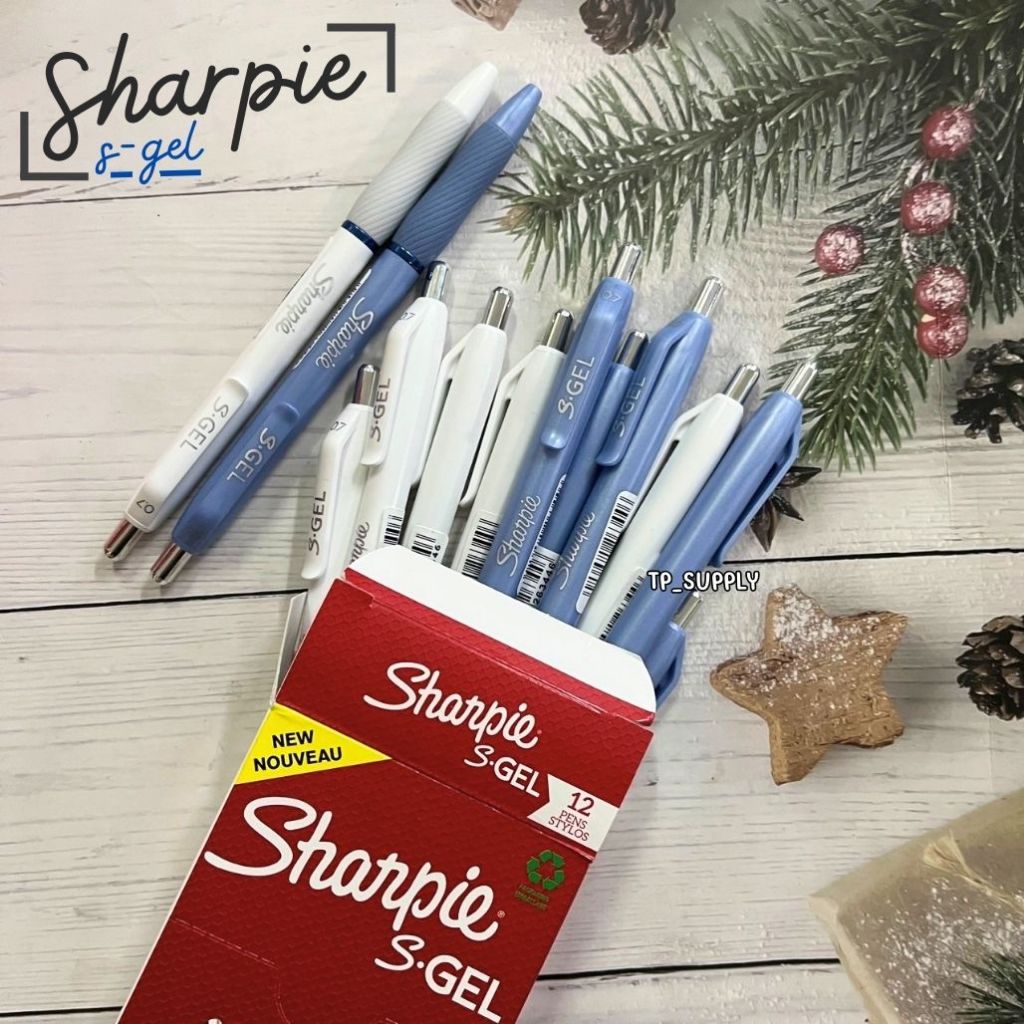Sharpie S GEL pen 0.7 mm. Blue Ink 0.5mm. Black Red With Soft Rubber ...