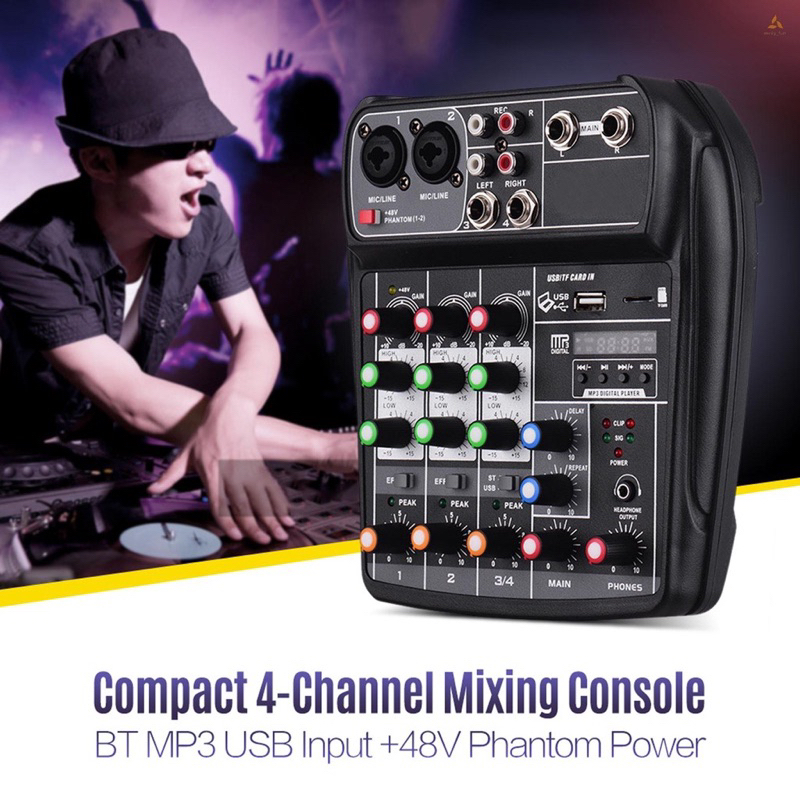 mixer mini 4ch AI4 A-one 4-Channel With Wireless Bluetooth MP3 USB SD ...