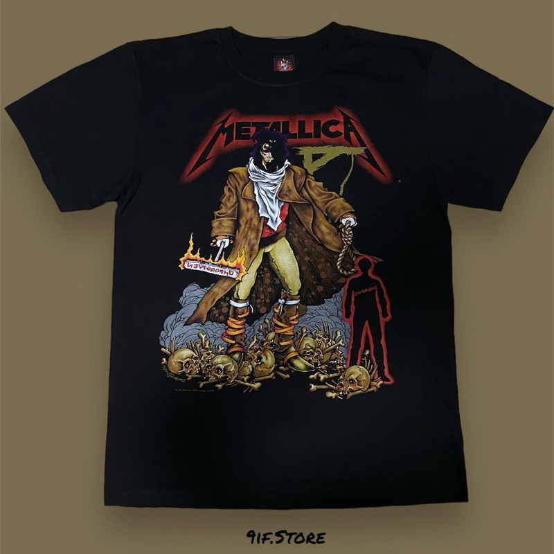 Metallica Band Shirt Front-Back Screen (Rock Yeah Label) Skull Pattern ...