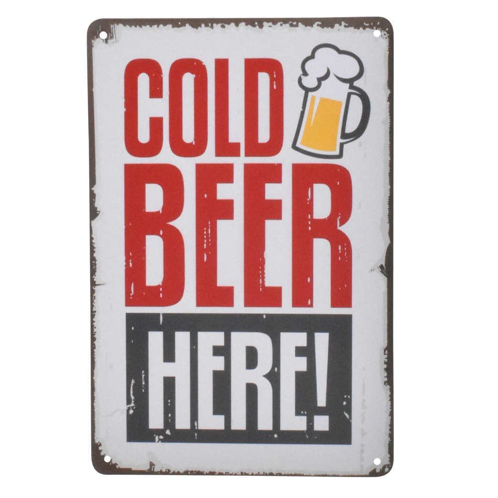 New Item Decoration Sign Shop Cafe Room Garage Cold beer HERE ...