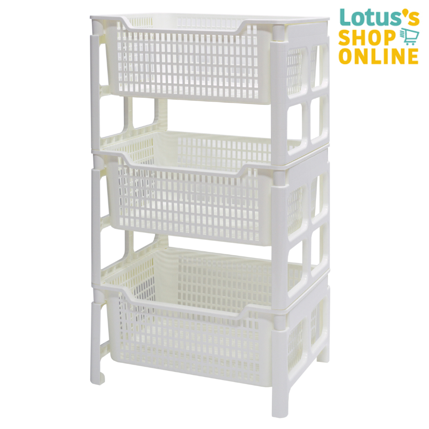 Lotus's Lotus Shelf Multi-Purpose Storage Rack SNOWY White L 3 Layers ...