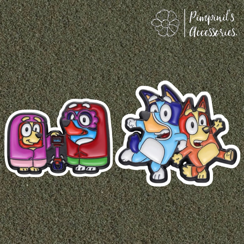 : The Blueey Little Dog Cartoon Set Brooch | Bluey Animated Television ...