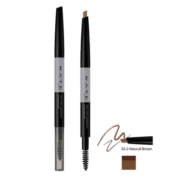 KATE Eyebrow PENCIL With Brush Head TWO-COLOR GRADATION BROW (Natural ...