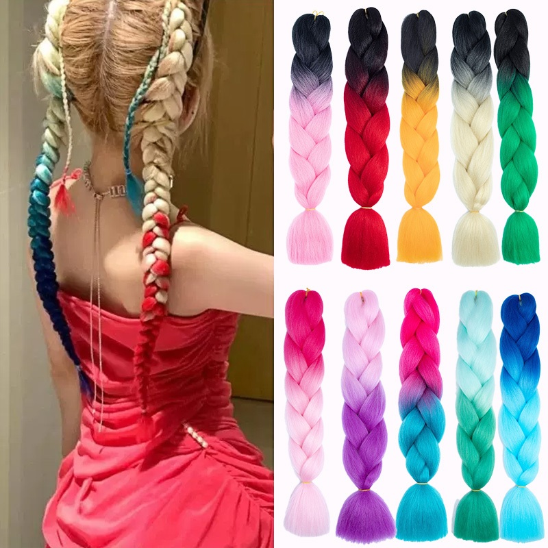 Silk Braid Hair Peach Pigtail Like Real Makes It Different Look Fashion ...