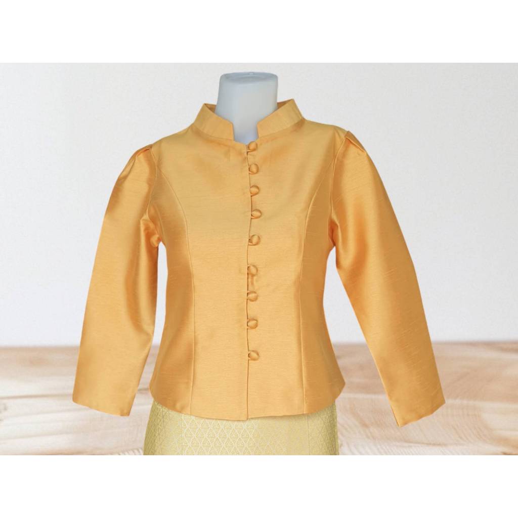New Chitralada Shirt Four Lines Chest 36-44 Inches Yellow Gold And ...