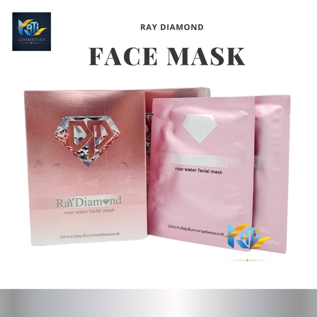 Ray Diamond Rose (1 Sachet) Water Facial Mask 30 g. Moist Skin Sheet ...