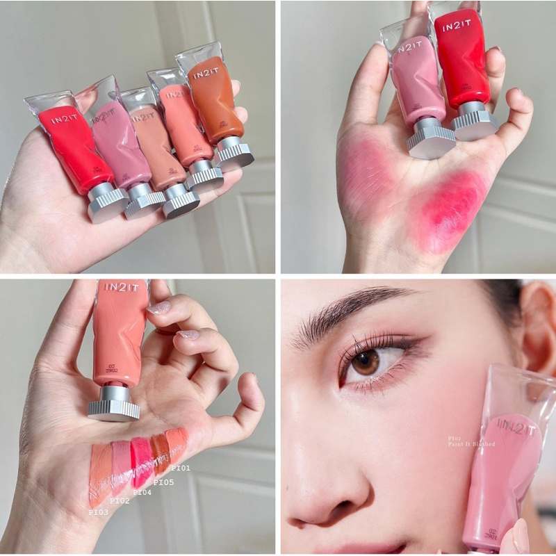IN2IT Paint It Blush Serum Jelly Collagen Can Be Applied On Both Eyes ...