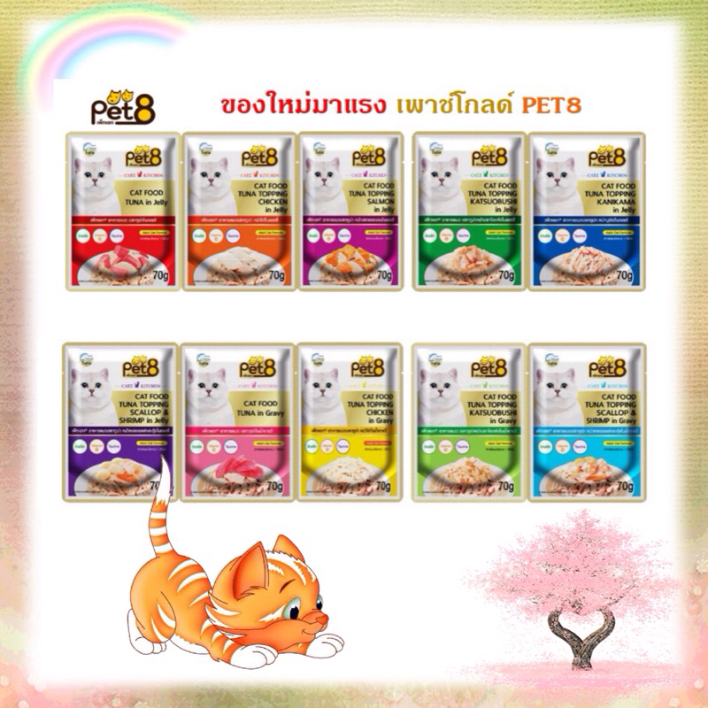 Lift A Dozen 12 Sachets Wet Cat Food Pack Pet8 Pette 70 G. | Shopee Malaysia
