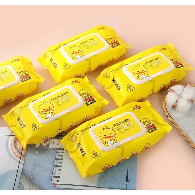 Cartoon Duck Wet Wipes Cleaning Tissue 1 Pack Contains 80 Sheets ...