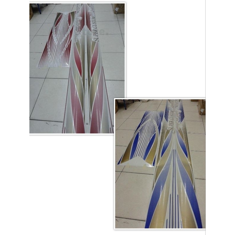 Original Side Stripe Sticker Van TOYOTA SUPER CUSTOM limited new hiace ...