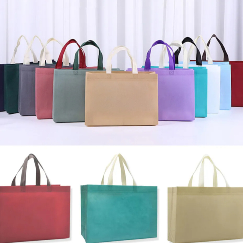 Spunbond Cloth Bag To Reduce Global Warming Shopping Two-Tone Color ...