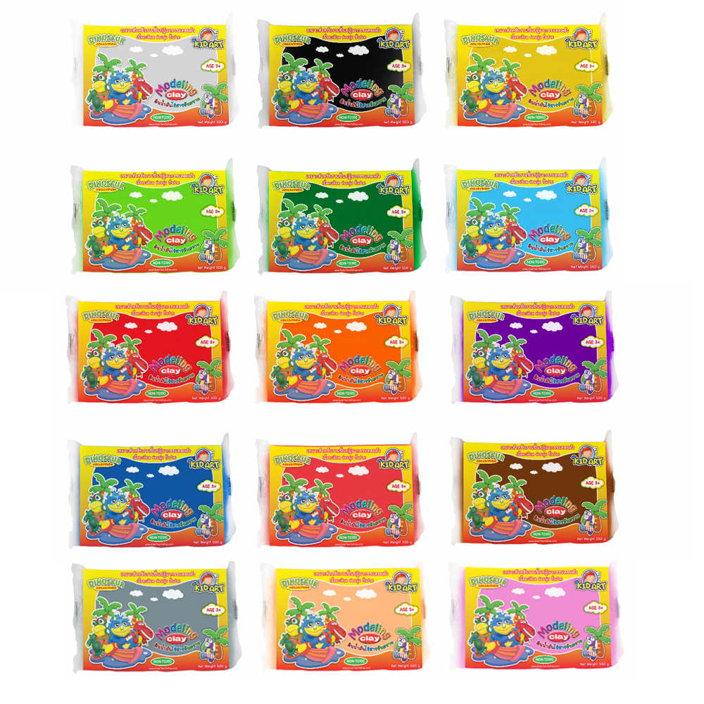 Kid Art Plasticine 500g/Pack Easy To Mold Fine Texture Non-Toxic Kidart ...