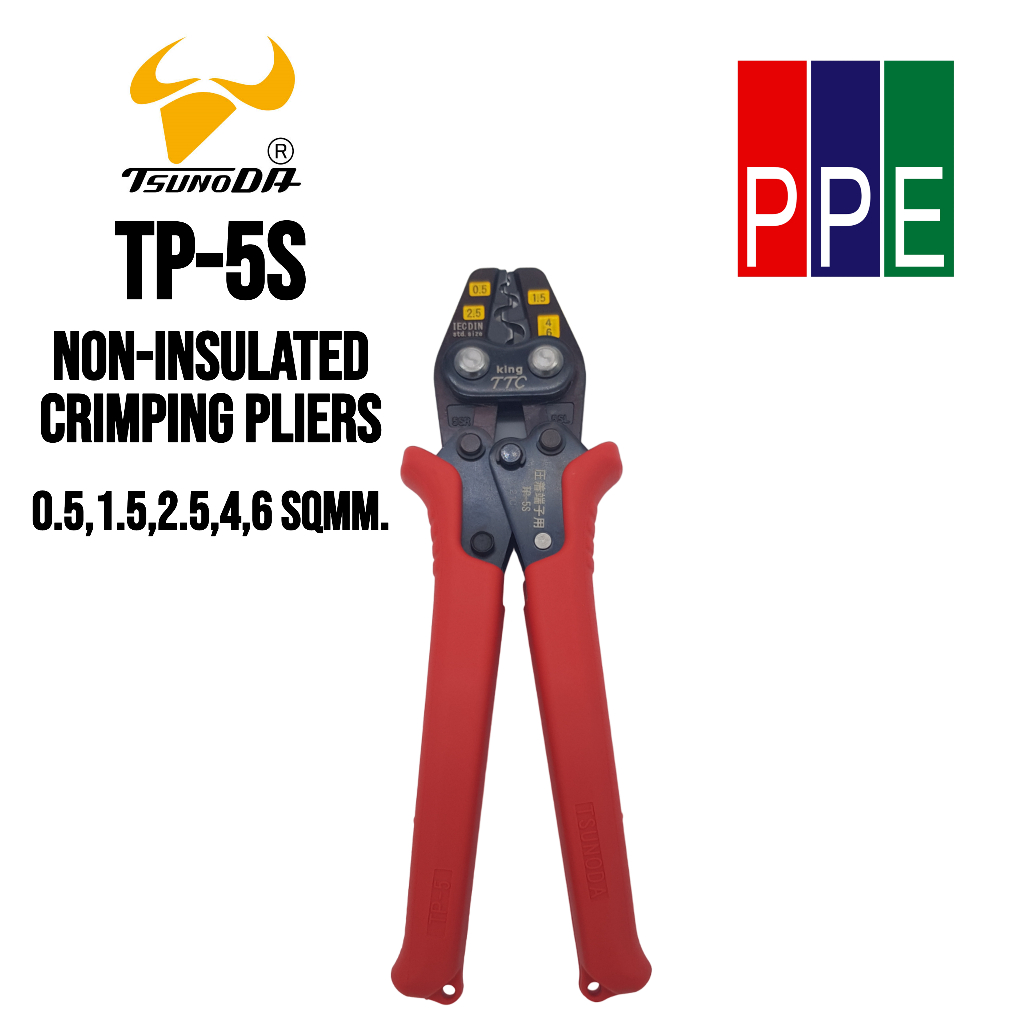 TP-5S [Tsunoda] Bare Crimper Crimping pliers 0.5-6 Sqmm. Non-Insulated Terminal | Shopee Malaysia