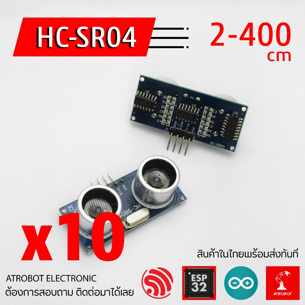10pcs/pcs HC-SR04 Ultrasonic Distance Measuring 2-400cm | Shopee Malaysia