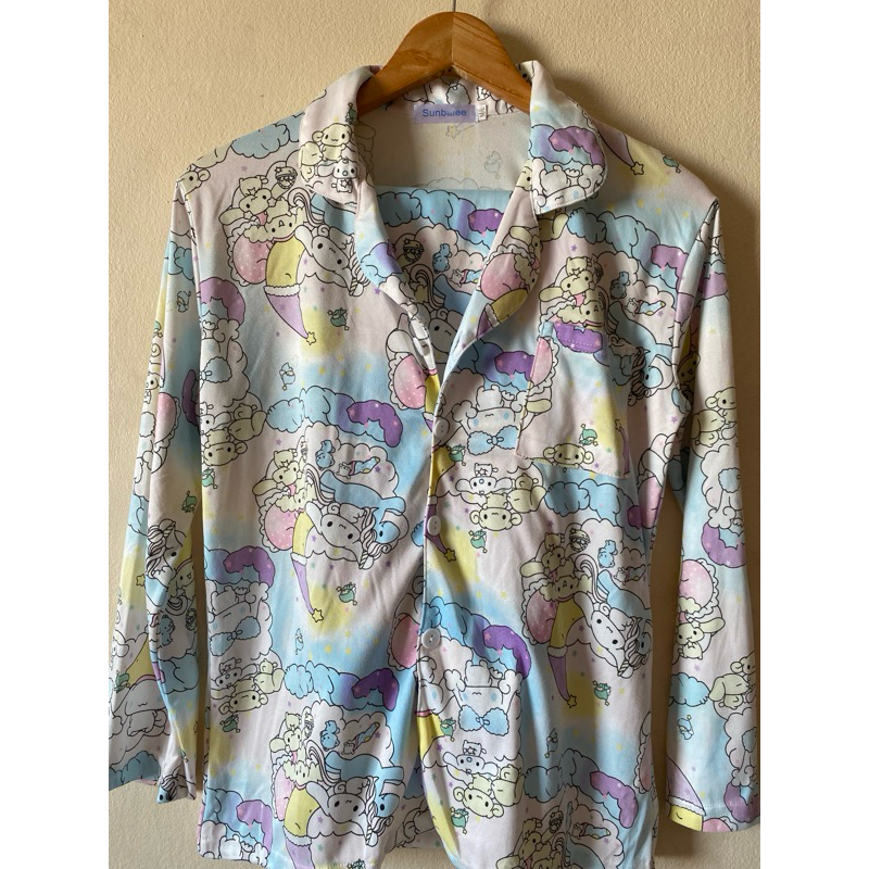 Pajamas Long Sleeves Legs Shirt + Spread Cinnamon Roll Pastel Colors ...