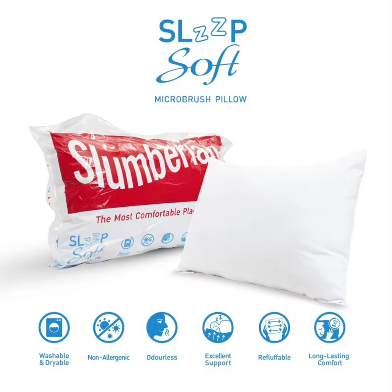 1 Slumberland Sleepsoft Pillow 750g. Synthetic Fiber (106PSF) | Shopee ...