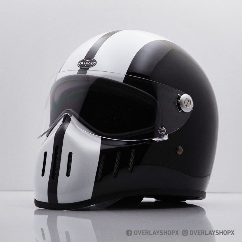 OVERLAY SKULL II Slim HELMET (FULLFACE HELMET) Vintage Style Full Face ...