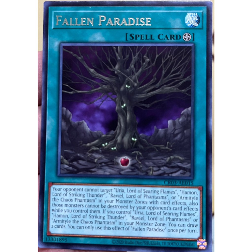 Yugioh Asia-Eng [CR03-AE015] Fallen Paradise (Rare) Original Yuki Card ...
