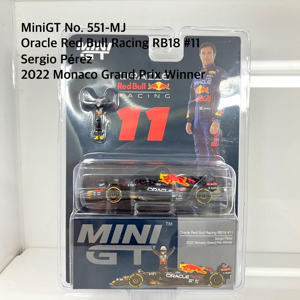 Mini GT No.551-MJ Oracle Red Bull Racing RB18 11 Sergio Pérez 2022 Monaco Grix Winner/USA ...