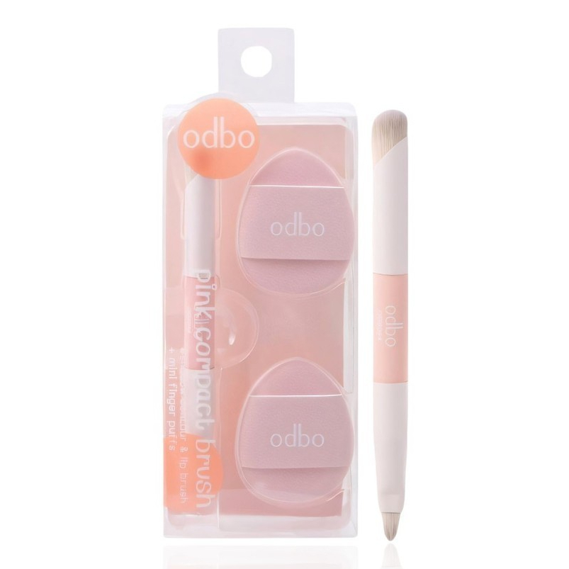 odbo pink compact brush Makeup (Eye + Lip + Puff 2pcs)OD8044 | Shopee ...