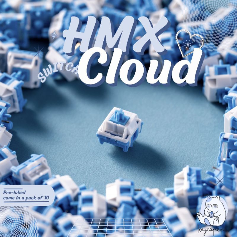 HMX Cloud linear switch (10pcs) full travel Keyboard FACTORY LUBED Pre ...