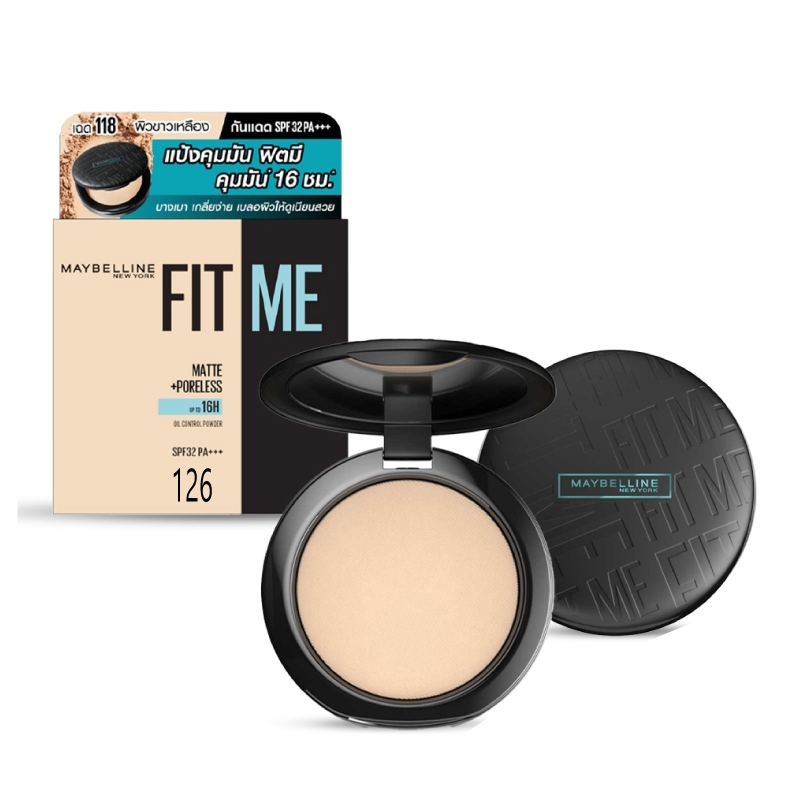 Maybelline Fit Me Matte + Poreless powder 126 SPF 28PA +++ New Formula 6g. | Shopee Malaysia