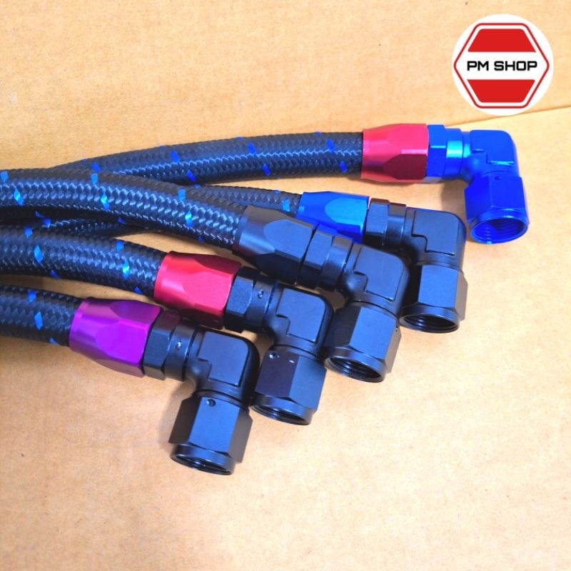 Exhaust Hose Braided 90 Degree Fitting Size AN10 | Shopee Malaysia