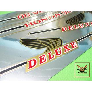 SUPER DELUXE BODY STICKER BROWN-BLACK SET Fit For HONDA C90 // Colour ...