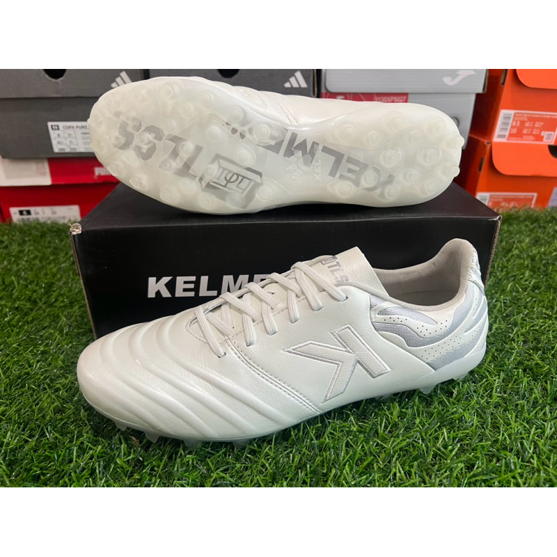 Cleats Football Shoes (Kelme) Kelme X TLSS MG white Top Model Kangaroo Leather | Shopee Malaysia