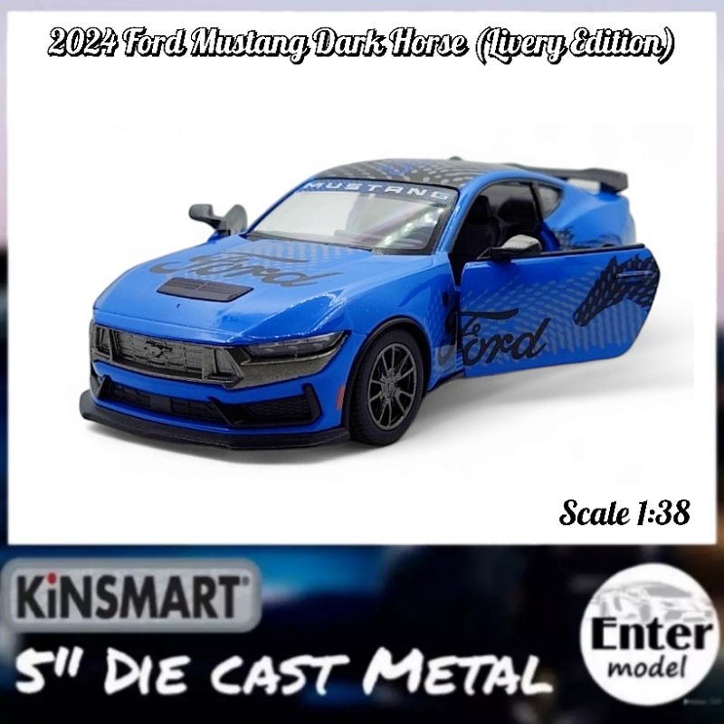KINSMART Diecast Model Car 2024 Ford Mustang Dark Horse (Livery Edition ...