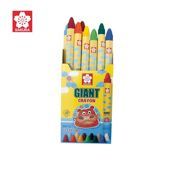 Crayon GIANT SAKURA XGY-12 (12 Colors) | Shopee Malaysia