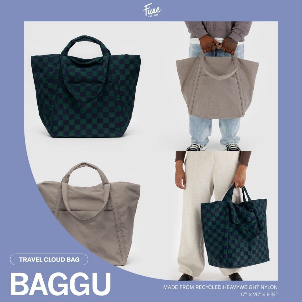 BAGGU Travel Cloud Bag Foldable Crossbody Lightweight With Handles ...