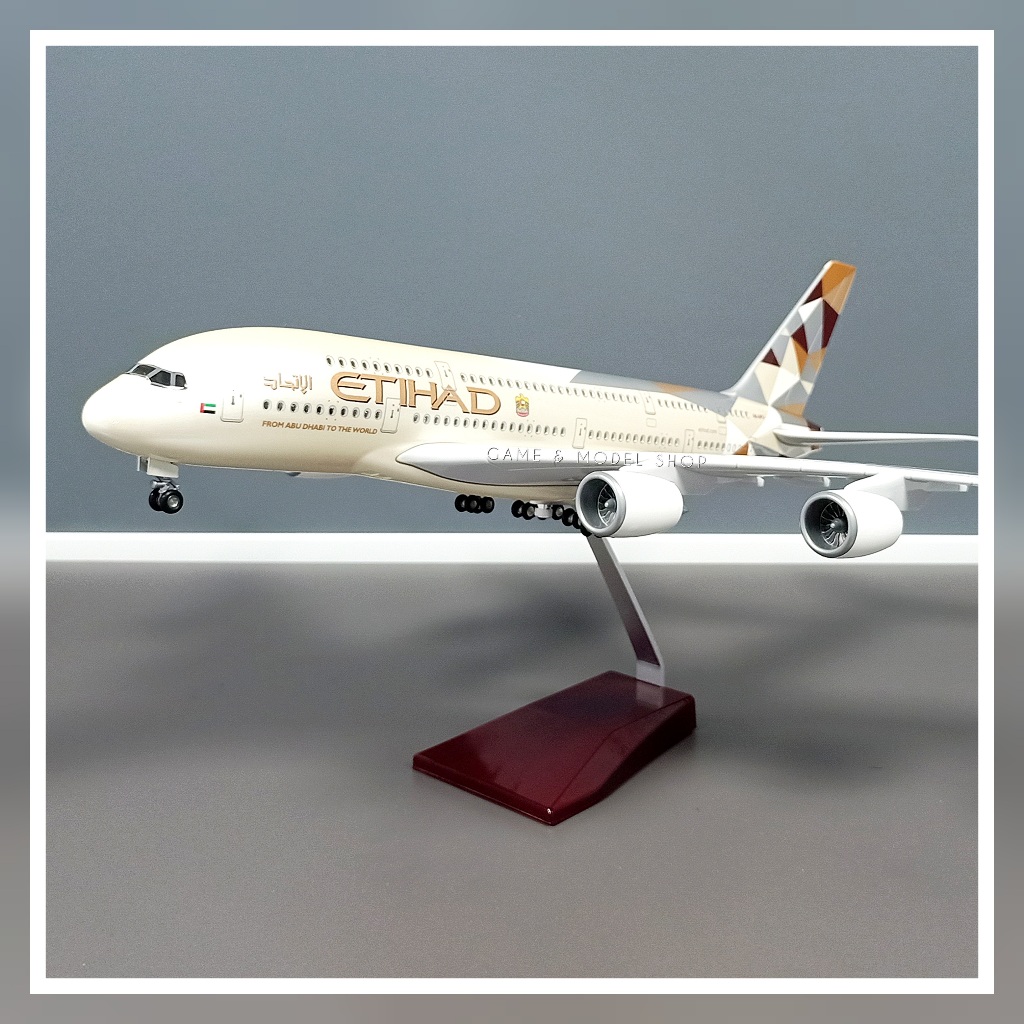 Airbus A380 Aircraft Model Etihad Airways 46 Cm Long (With Fire ...