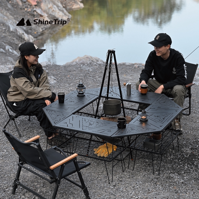 ShineTrip X Campingmoon Cast Iron Folding Grill Table High Strength Can ...
