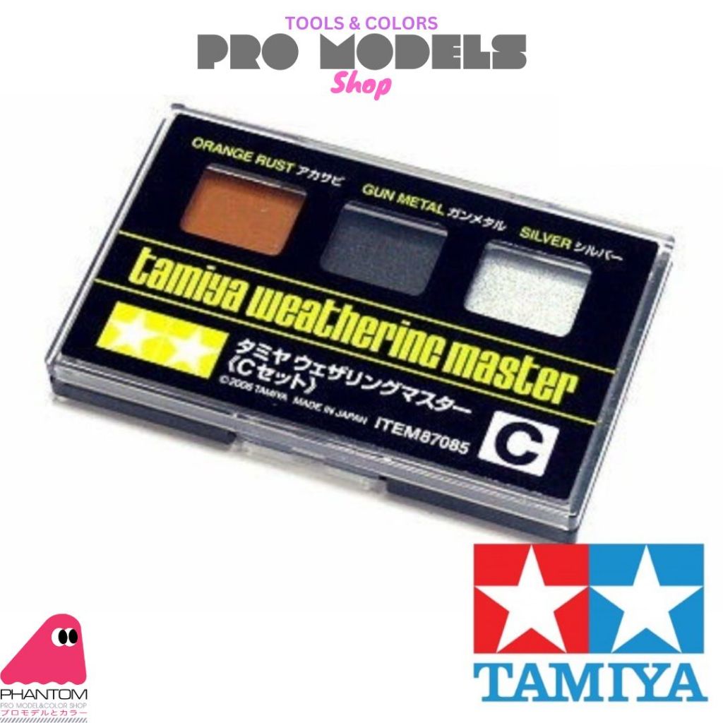 TAMIYA 87085 Stain Kit Orange Rust Matt Steel Silver Weathering Master ...