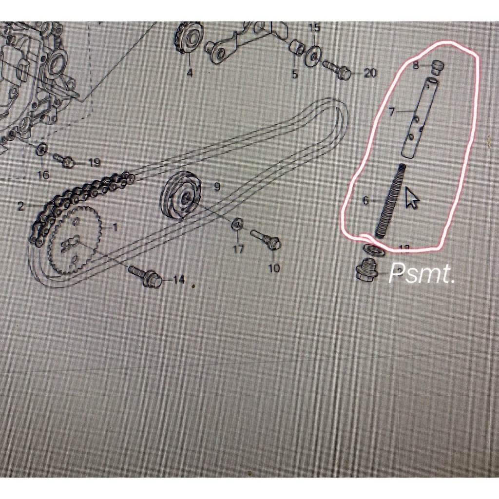 Timing Chain Set + Pusher Honda wave110 i Genuine Center Opening ...
