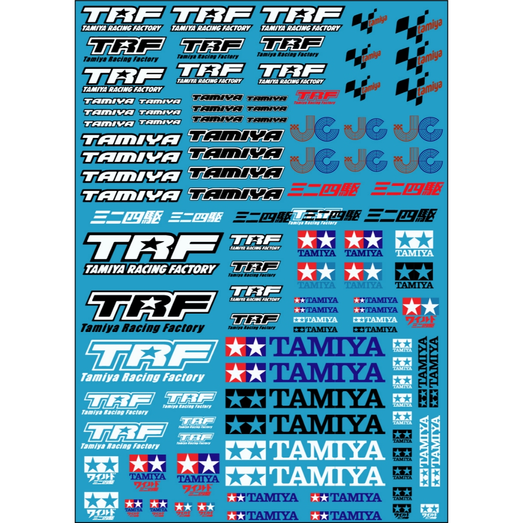tamiya water decal TRF racing factory White Ink Thai Work Sharp mini 4 ...