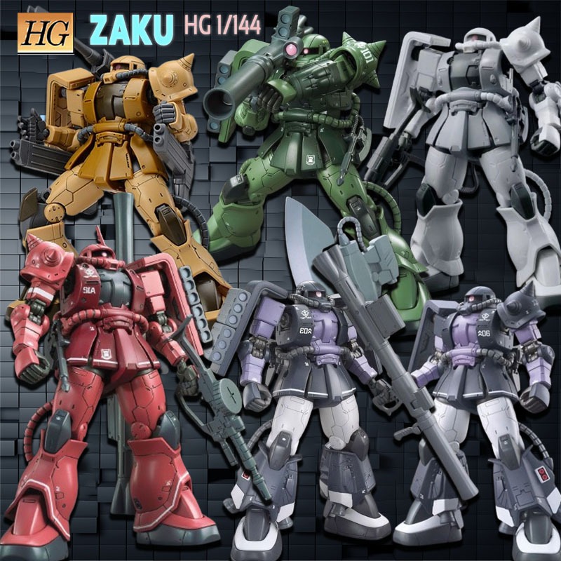 hg gundam zaku Ii Gunpla 1/144 (Color Box) Free Stand KAMPFER Transient ...